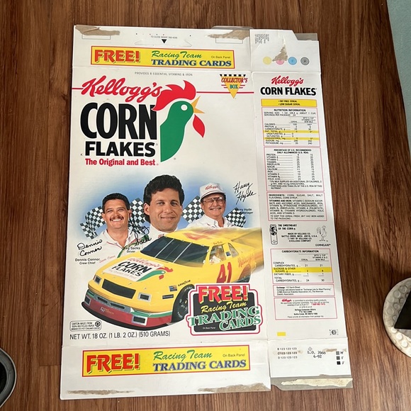 Kellogg’s | Other | Empty Collectible Cereal Box Only Racing Team ...
